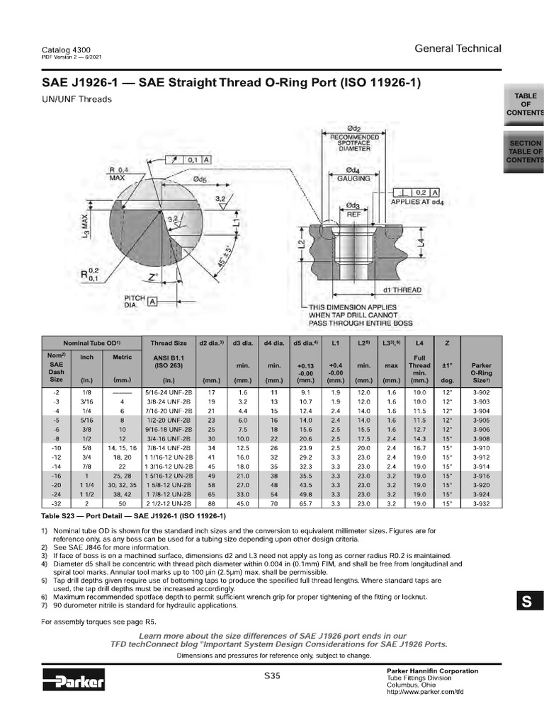 SAE J1926-1 - SAE Straight Thread O-Ring Port (ISO 11926-1) | PDF