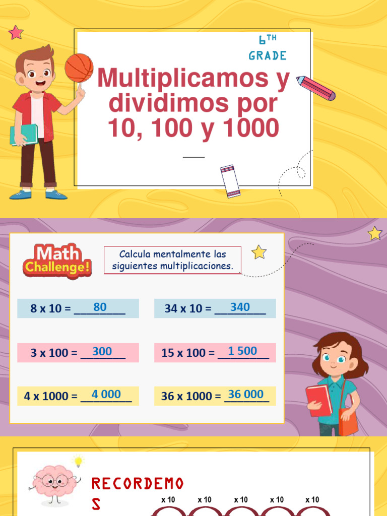 G6 - 20 Multiplicamos y Dividimos Por 10, 100, 1000 | PDF