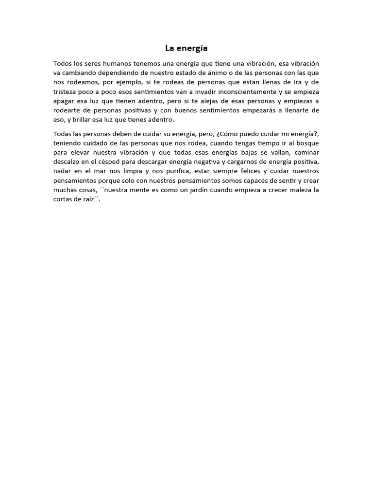 Cuida tu Energía y Vibra Positivo | PDF | Relaciones personales ...