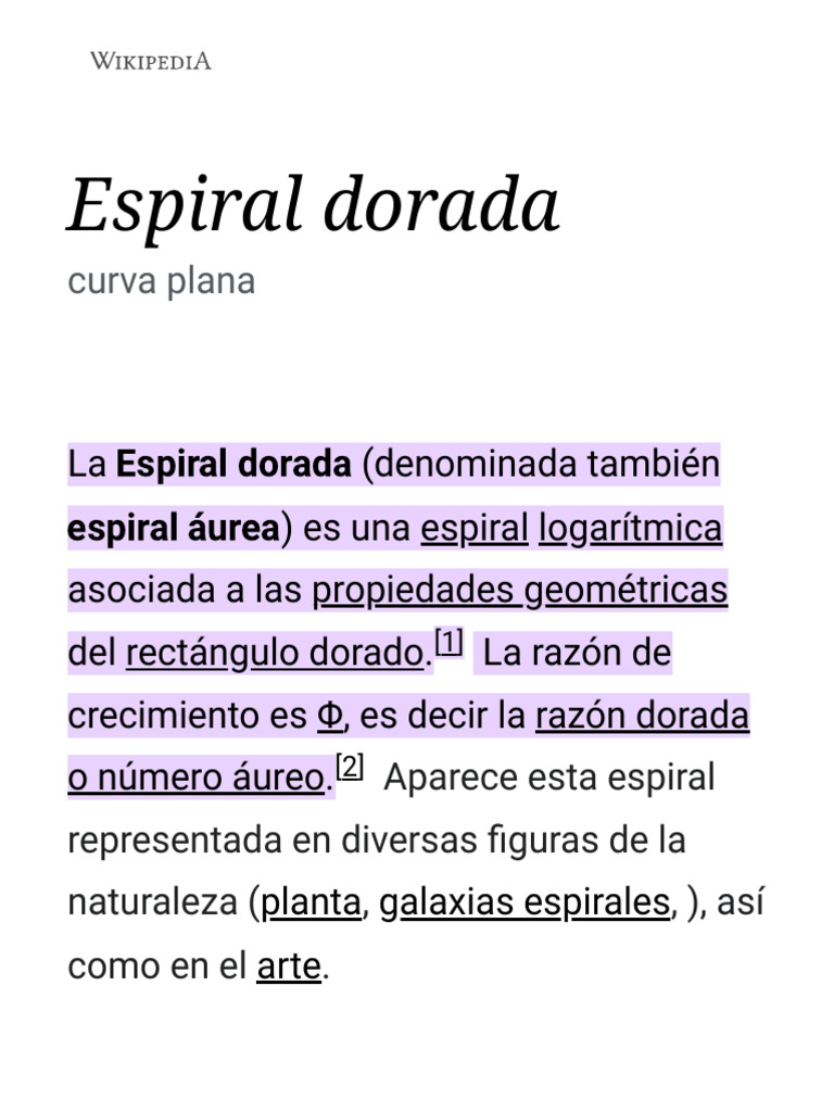Espiral Dorada - Wikipedia, La Enciclopedia Libre | PDF