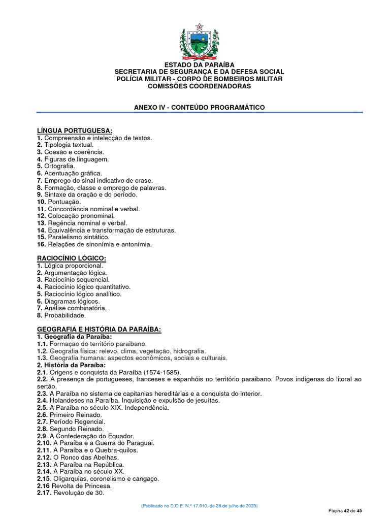 Conteúdo Programático | PDF