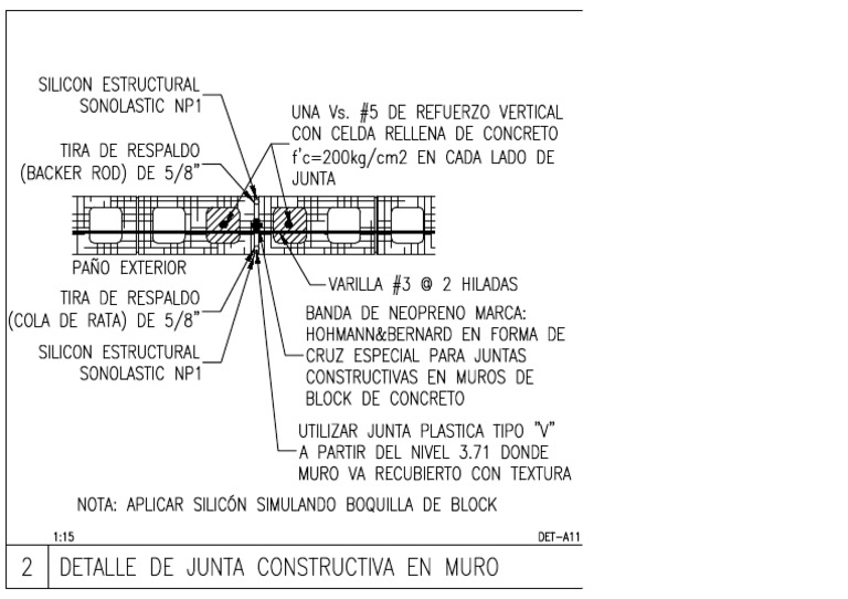 7773 Arch Rev4 (1)-A01_ Detalle de Junta Constructiva en Muro | PDF