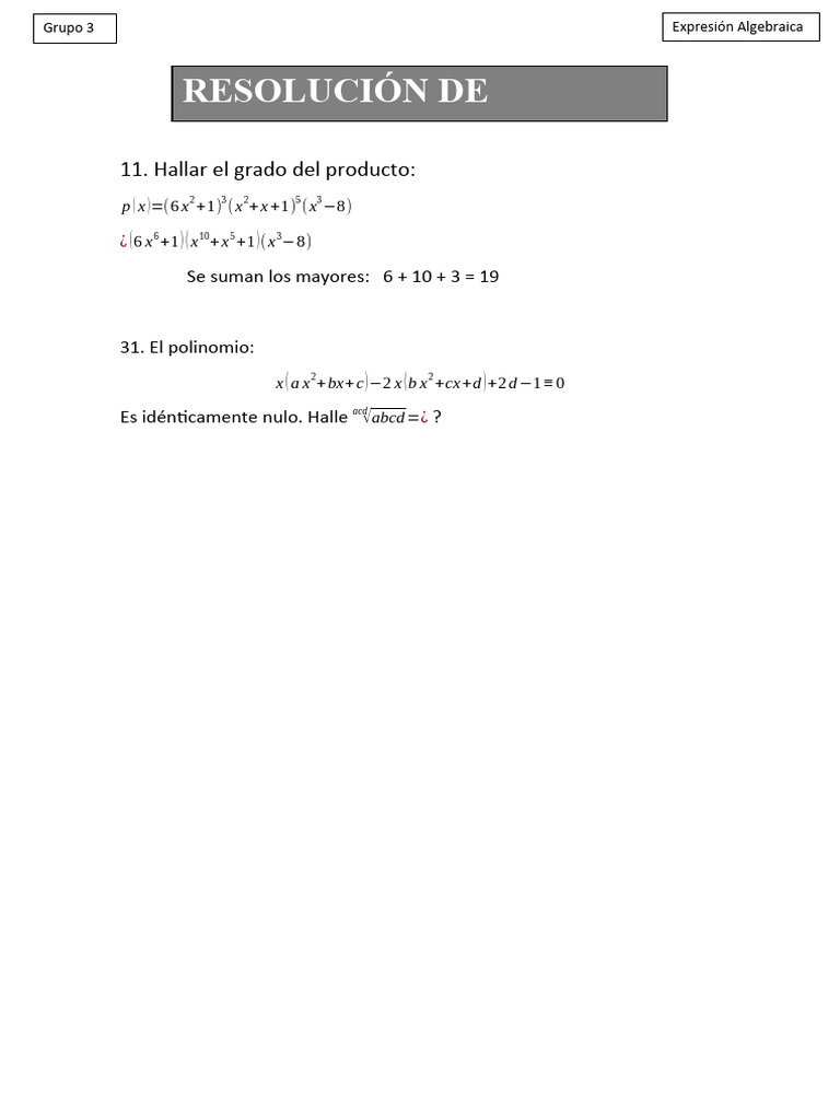 Ejercicios Que Terminan en 1 | PDF