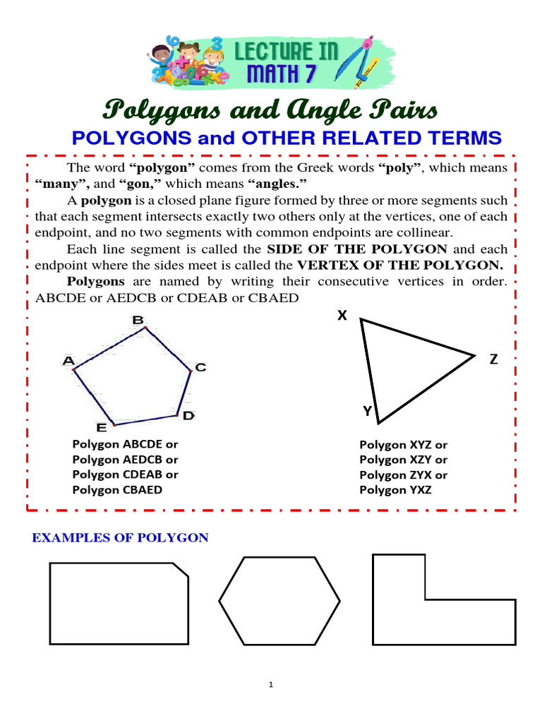 MATATAG POLYGONS and ANGLE PAIRS | PDF
