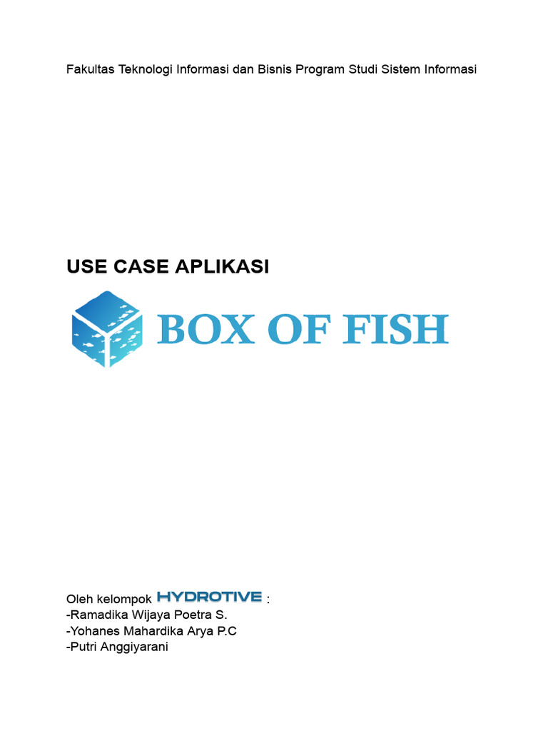 Use Case Aplikasi Box of Fish | PDF