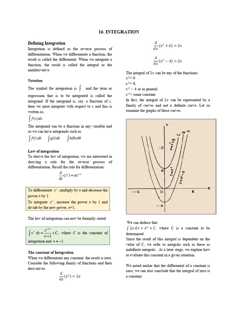 16 Integration | PDF | Integral | Derivative