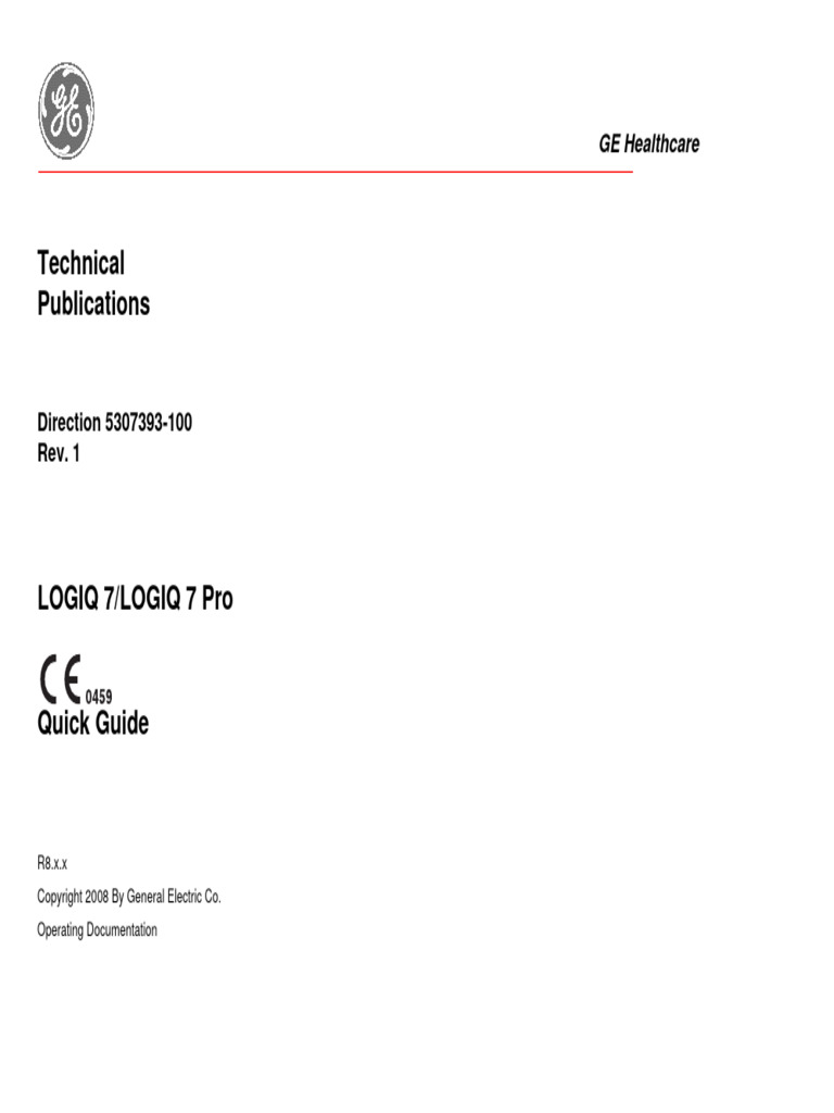 GE Logiq 7, 7pro Ultrasound - Quick User Manual | PDF | Ac Power Plugs And Sockets | Medical ...