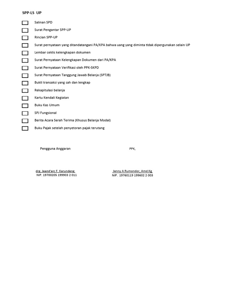 Lembar cek list Verifikasi | PDF