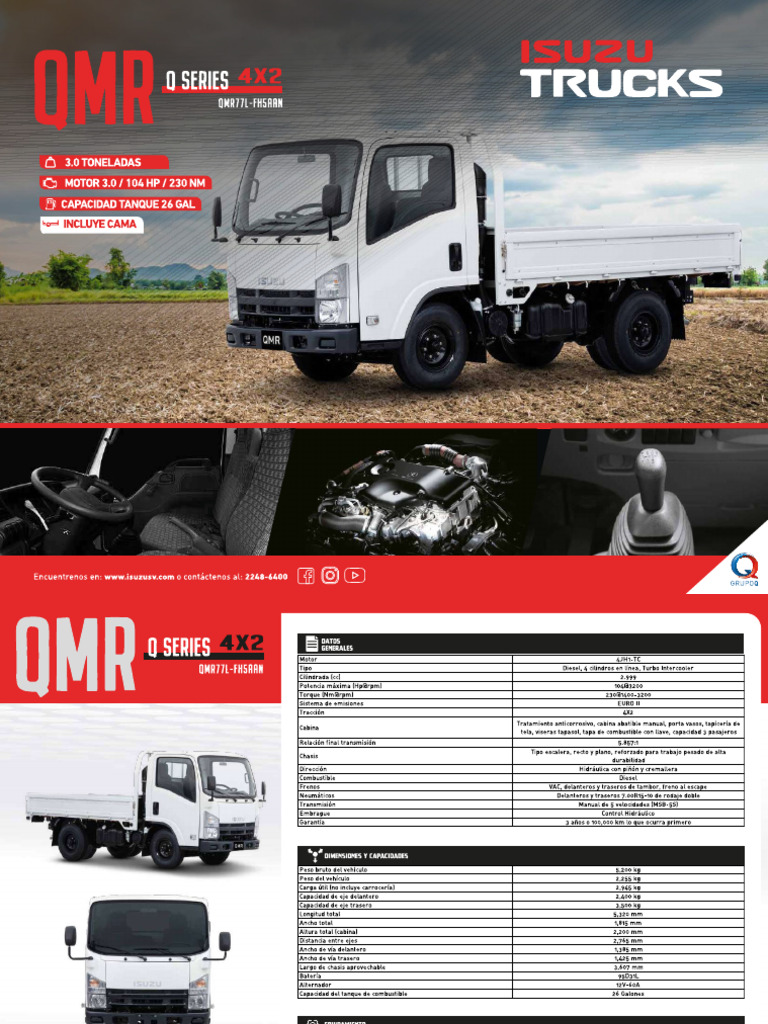Ficha Técnica Isuzu QMR CON CAMA 3.0 | PDF