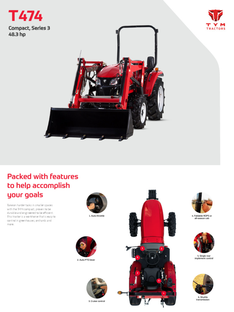 T474 TYM Tractor Brochure Lite Version - 28032022 | PDF | Tractor ...