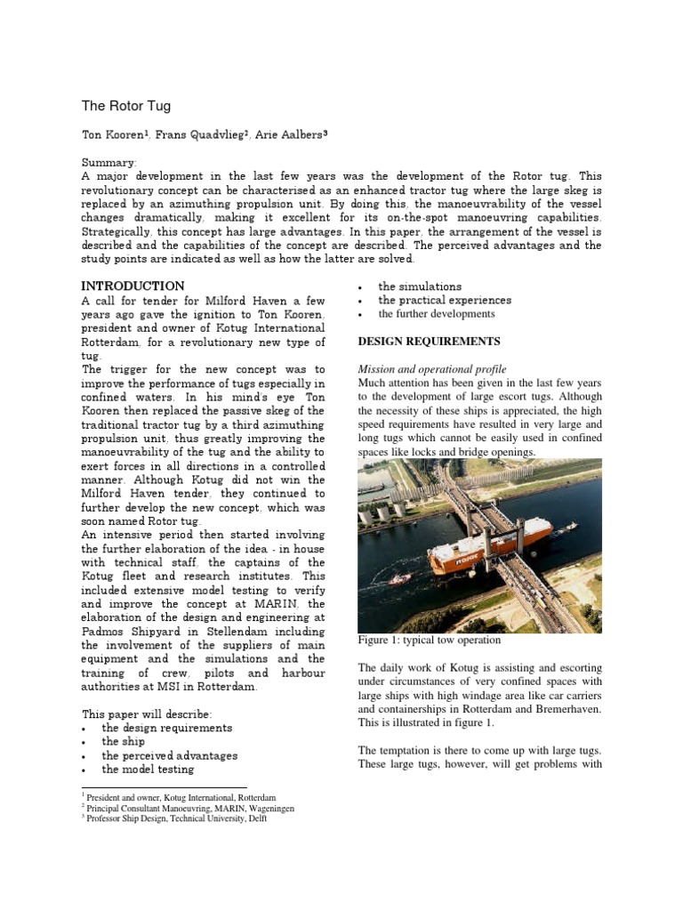 Introduction To Rotor Tug | PDF | Tugboat | Rocket Engine