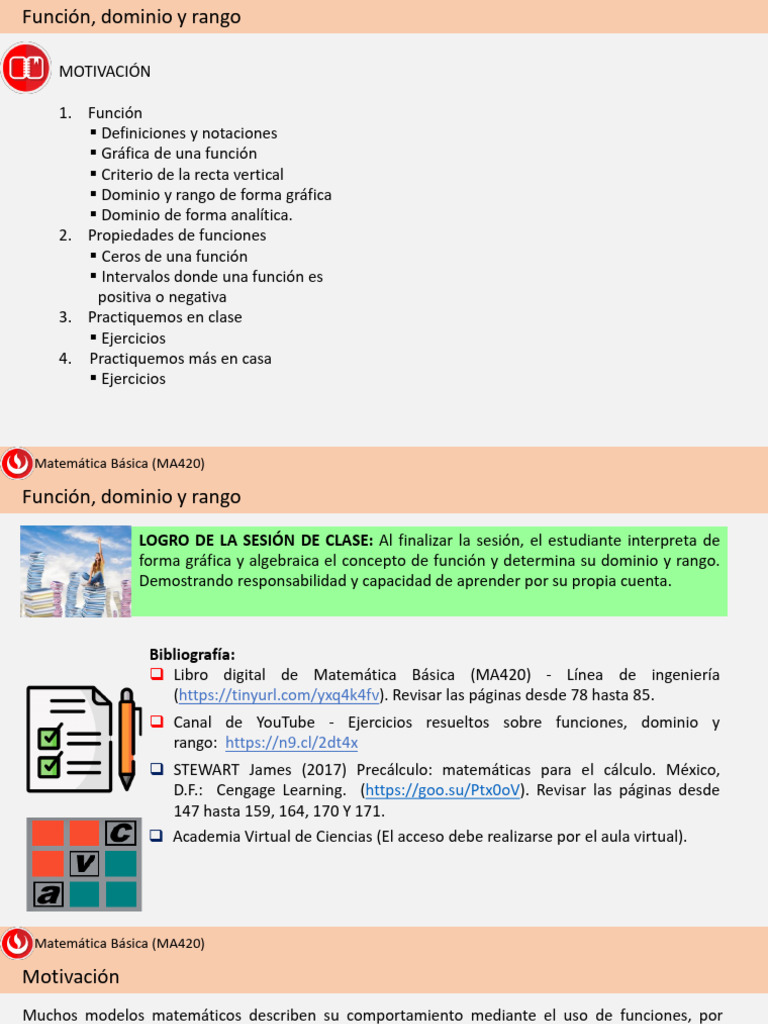 Funciones, Dominio y Rango - PPT | PDF