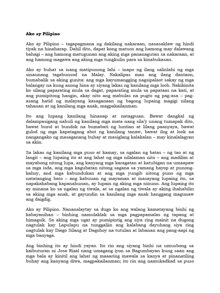 Ako Ay Pilipino 1 | PDF