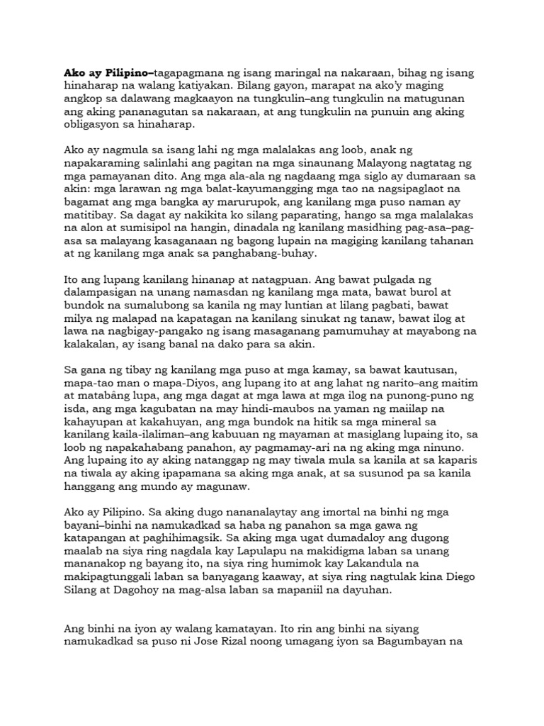 Ako Ay Pilipino 2 | PDF
