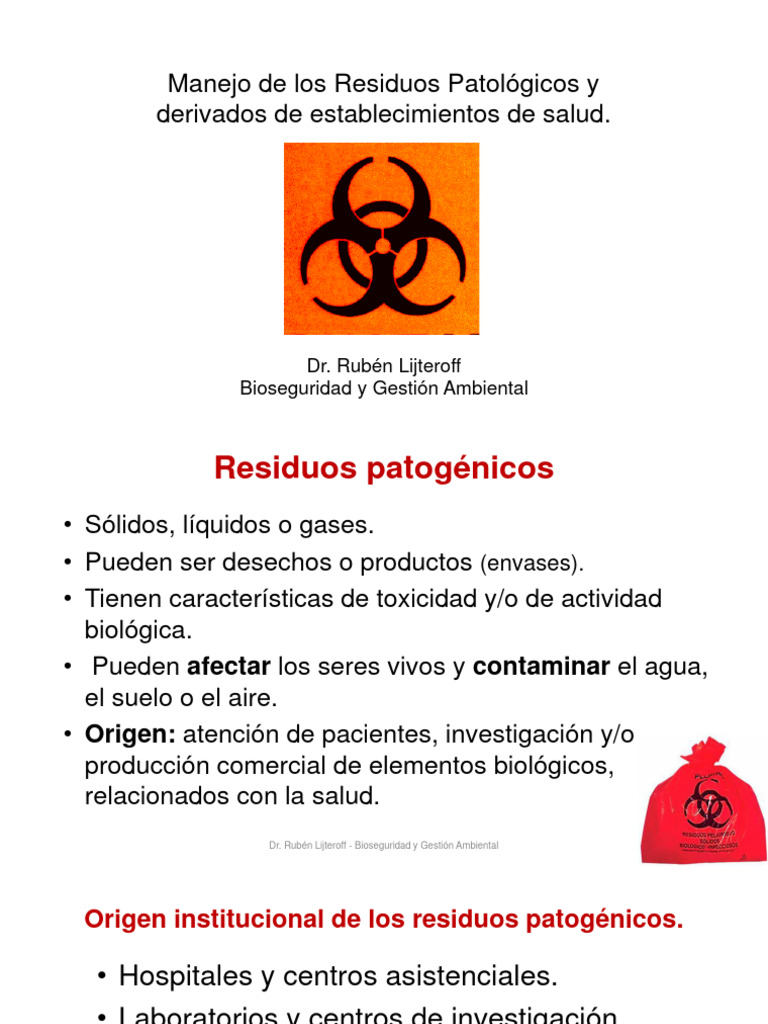 Manejo de Residuos Patológicos Hospitalarios | PDF
