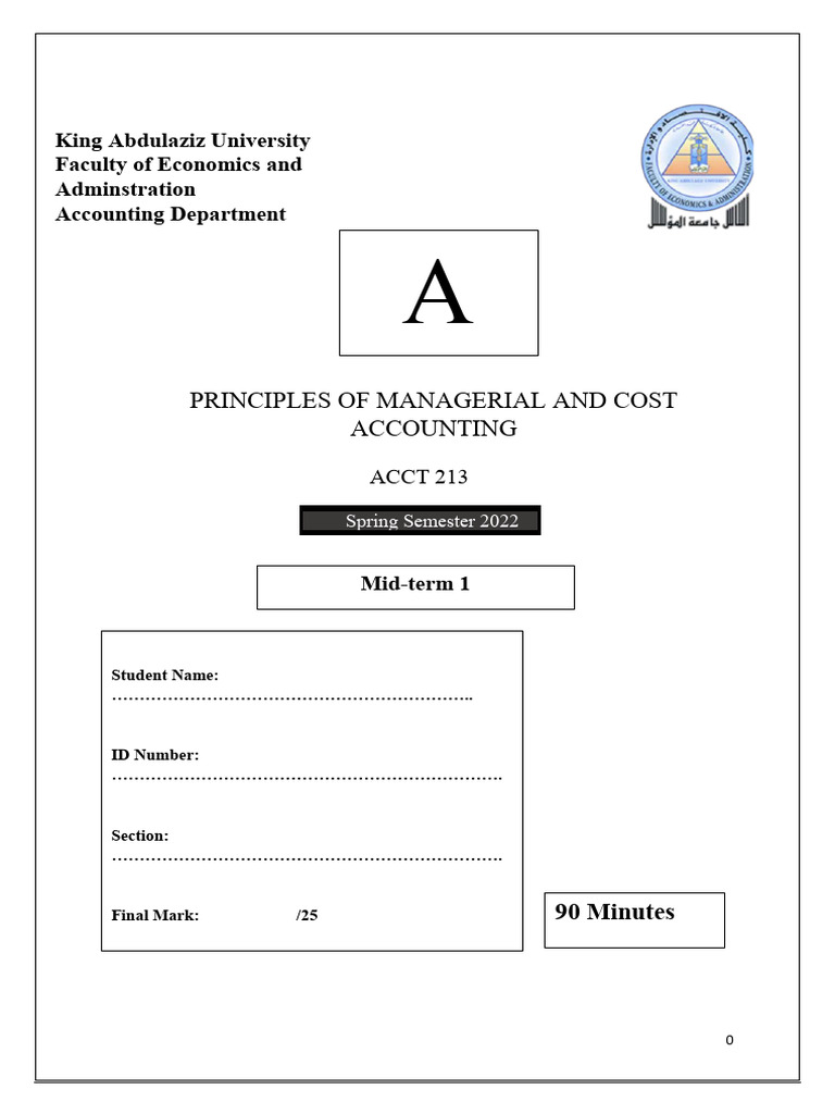 ACCT 2022 - FS First-Exam-A | PDF