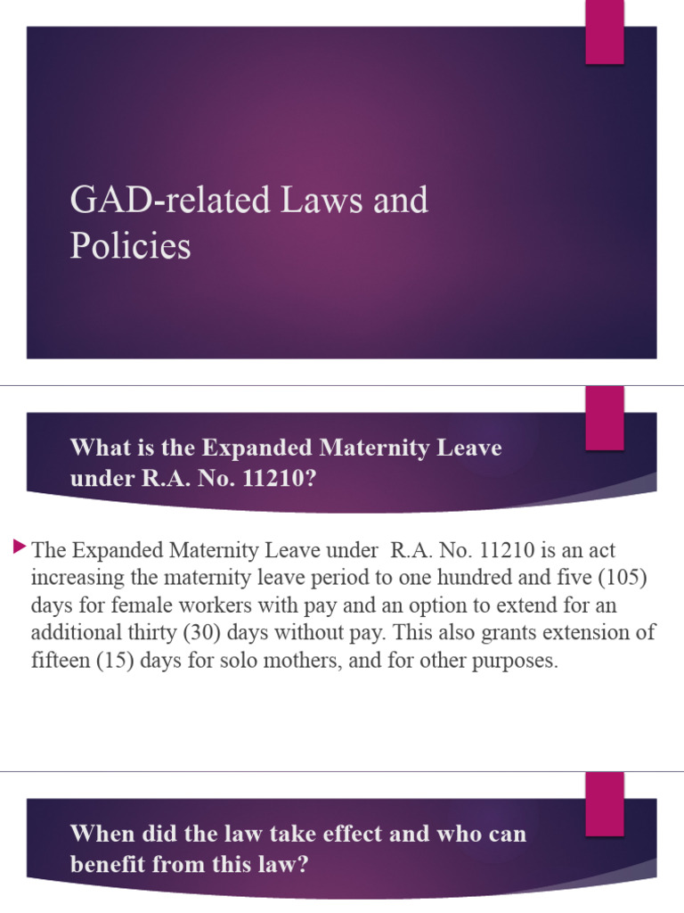 4 Expanded Maternity Leave Act, Safe Spaces Act | PDF