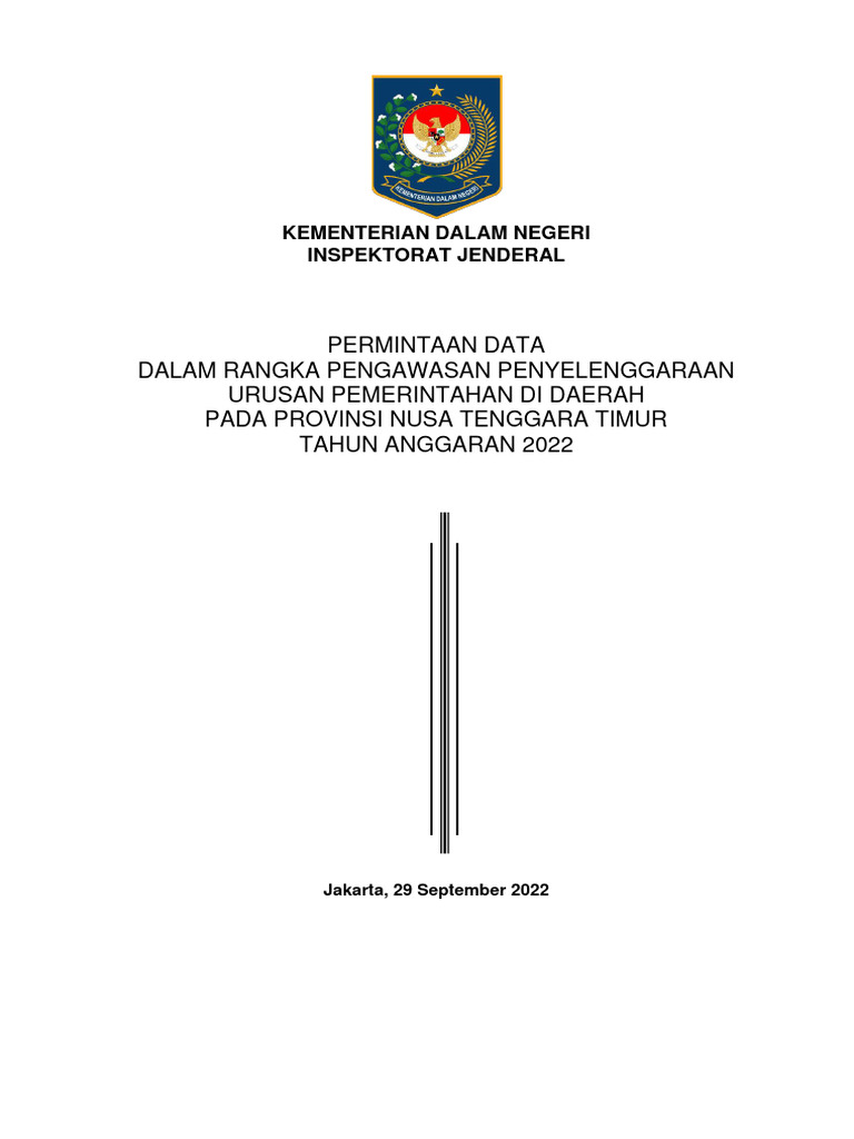 Permintaan Data Pengawasan Pemda NTT 2022 | PDF