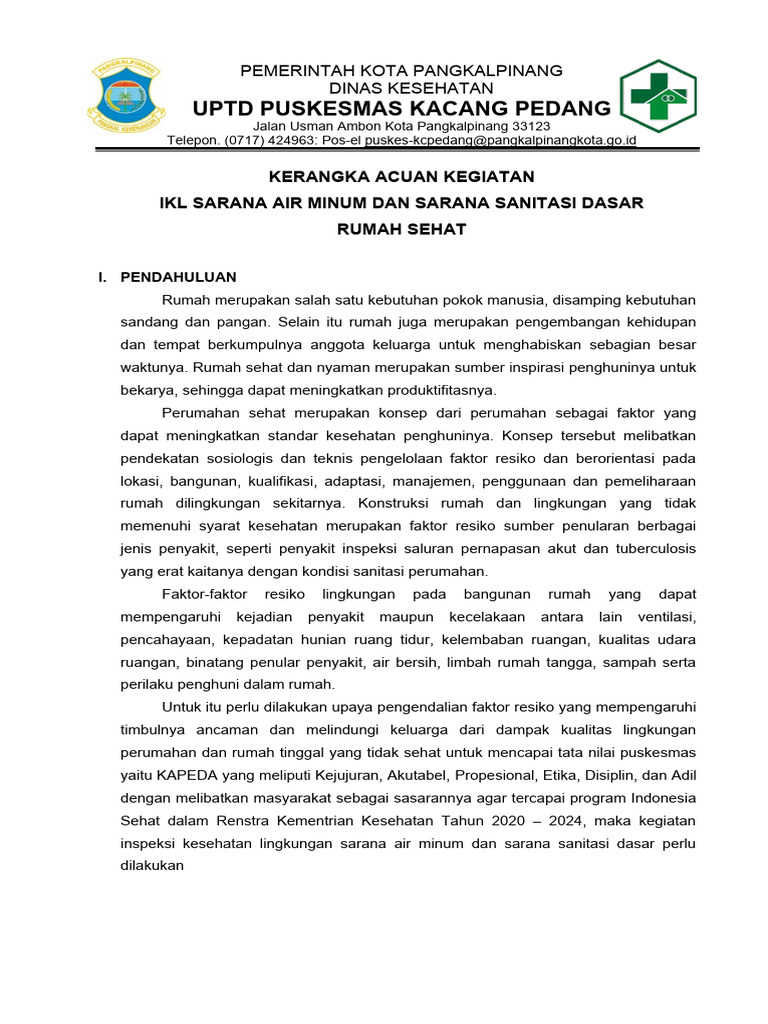 Kak Ikl Sarana Sanitasi Dasar Rumah Sehat | PDF | Kesehatan Holistik | Sains & Matematika
