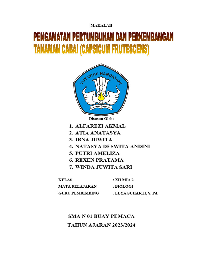 Makalah Pengamatan Cabai 1 | PDF | Kesehatan Holistik | Sains & Matematika