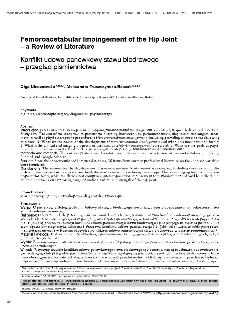 (ACC) Femoroacetabular Impingement of The Hip Joint | PDF | Anatomical ...