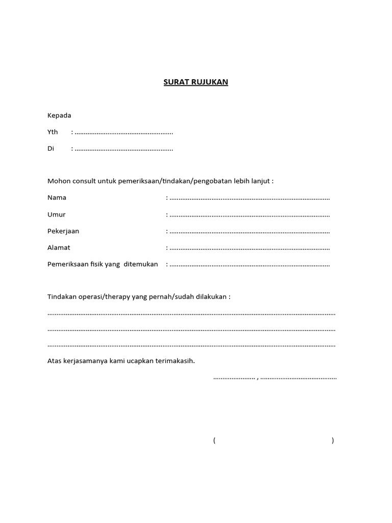 SURAT RUJUKAN Gigi | PDF