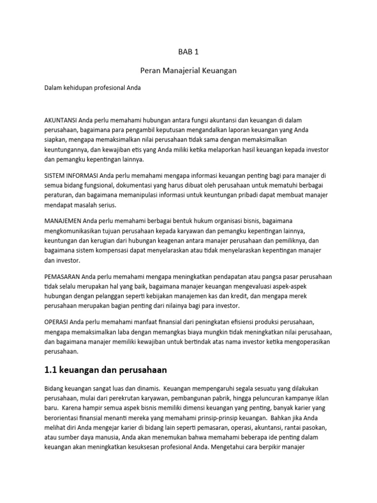 Ringkasan Bab 1 | PDF