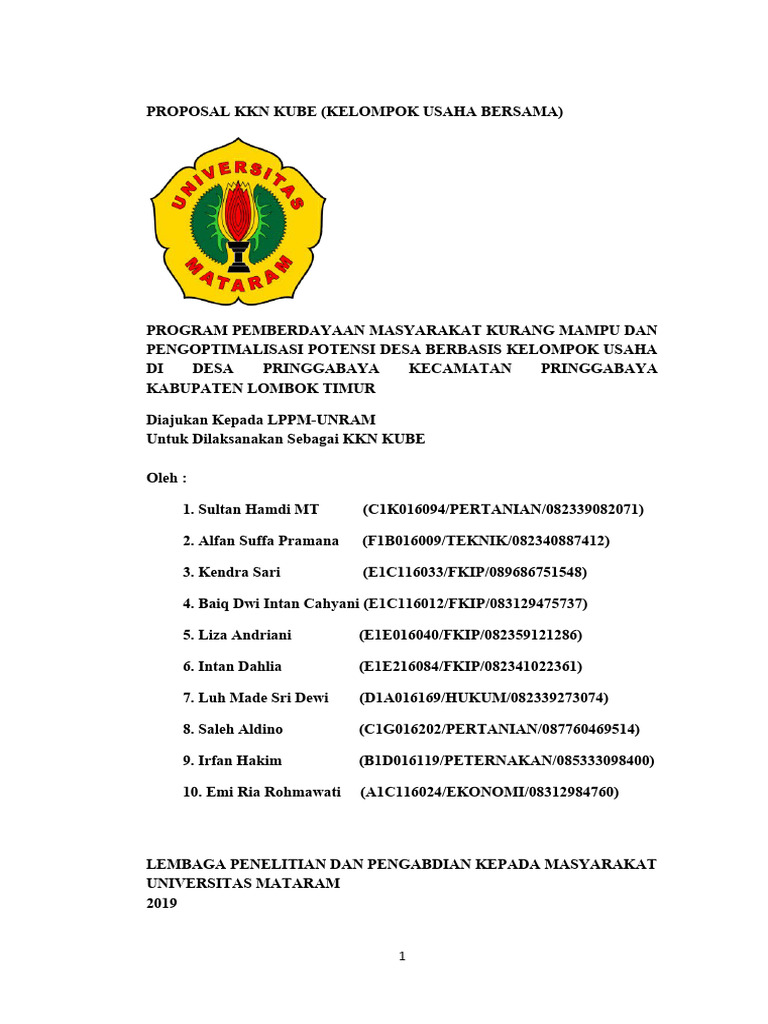 Proposal KKN Otw Revisi | PDF | Karier & Perkembangan | Bisnis