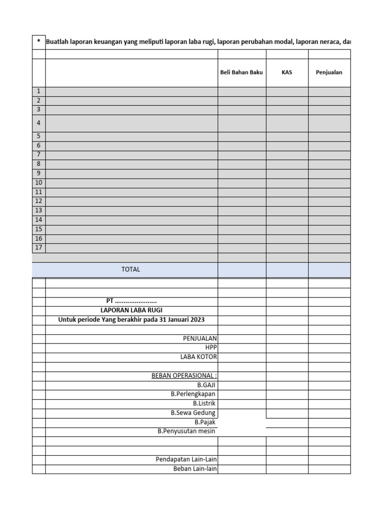 Template Kertas Kerja | PDF