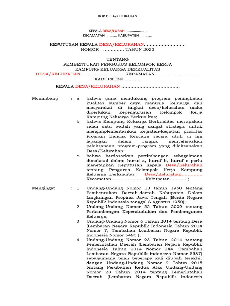 Draft SK Kampung KB 2023 | PDF