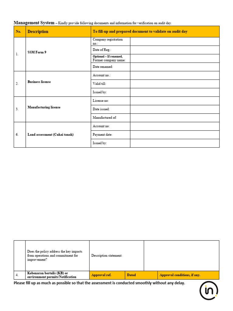 MS-HSE Checklist Jan 2021 | PDF