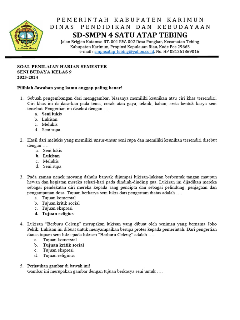 Pengembangan Seni Budaya Kelas 9 | PDF