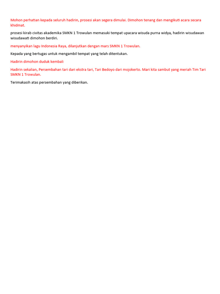 Teks MC - Wisuda | PDF