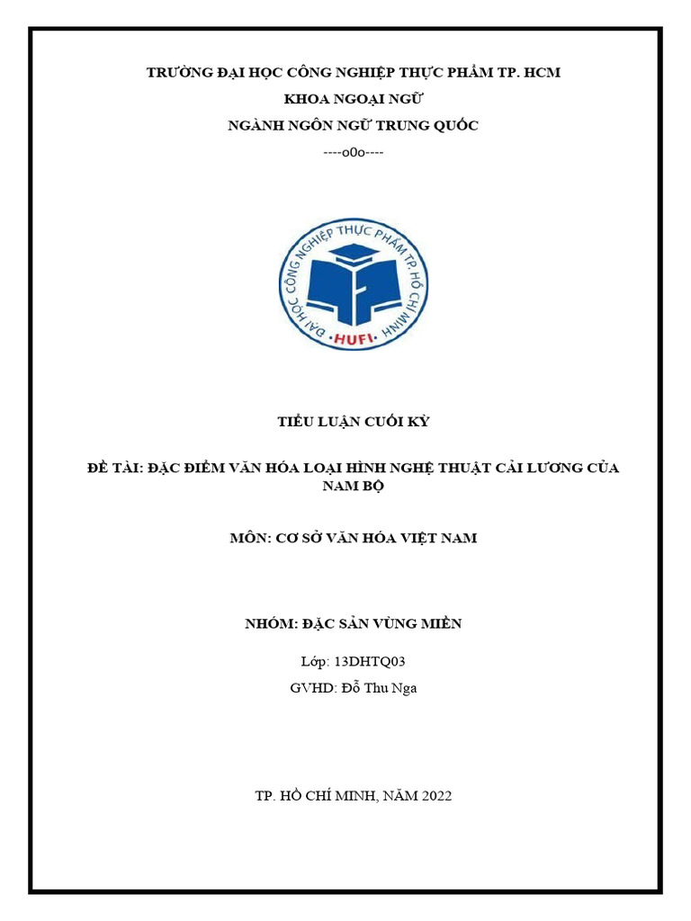 TIỂU LUẬN CẢI LƯƠNG XONG | PDF