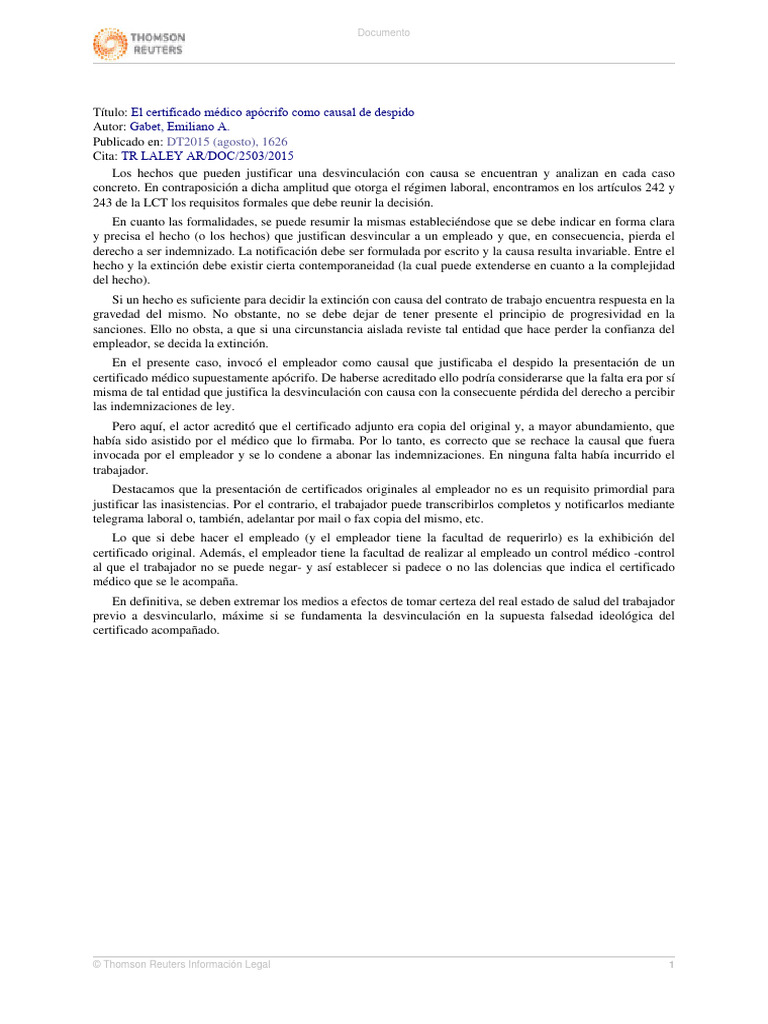 El Certificado Médico Apócrifo Como | PDF