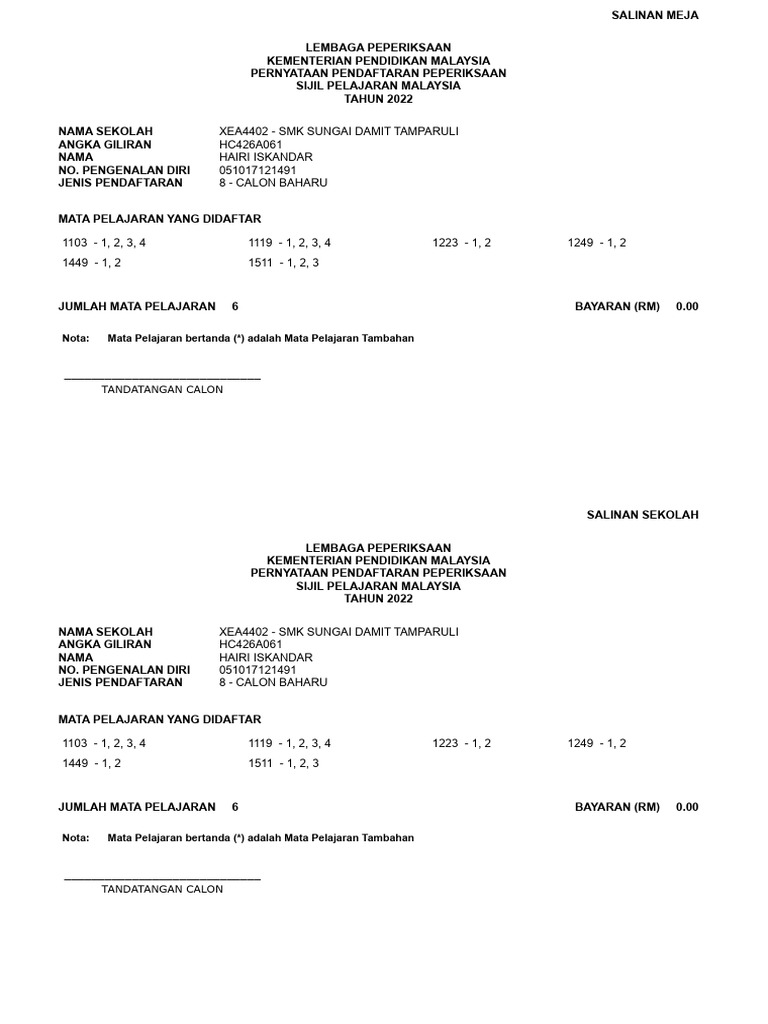 Sekolah - Label Meja 4 | PDF