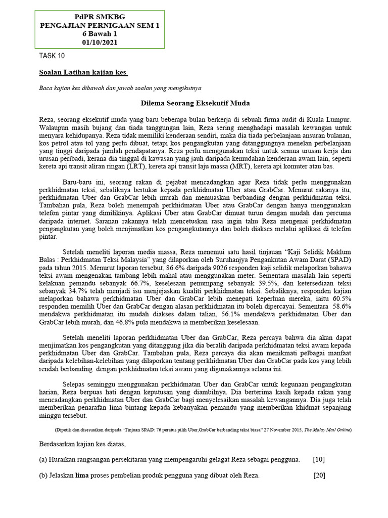 TASK 10 - KAJIAN KES - Dilema Seorang Esk.muda | PDF