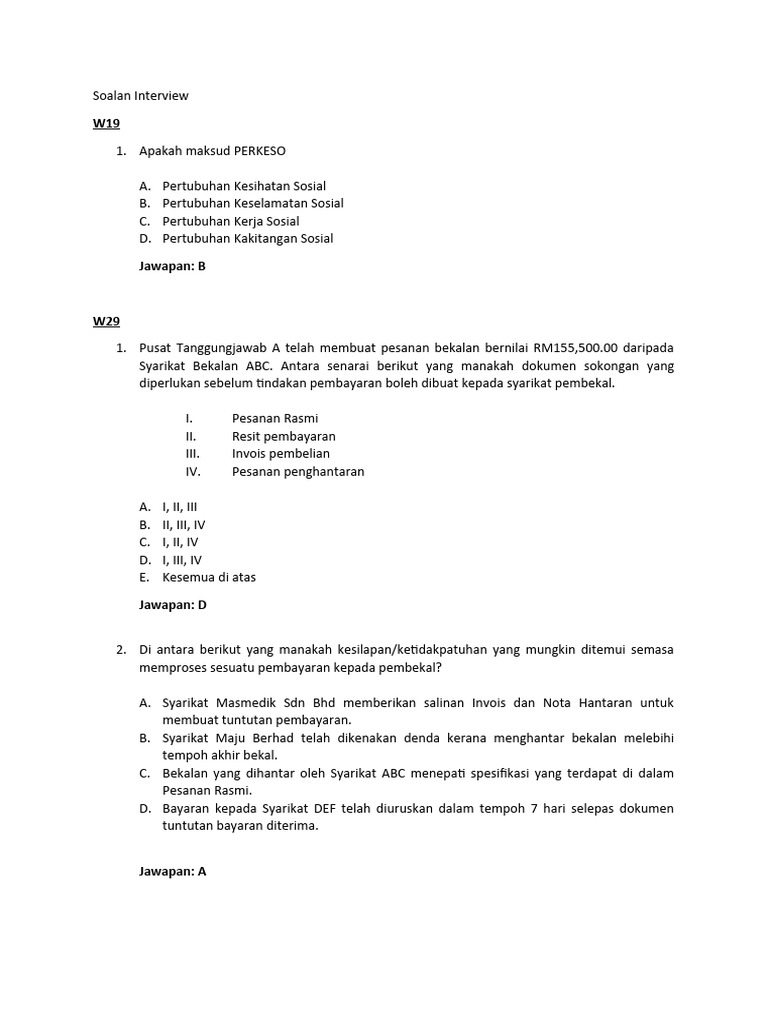 Soalan Interview | PDF