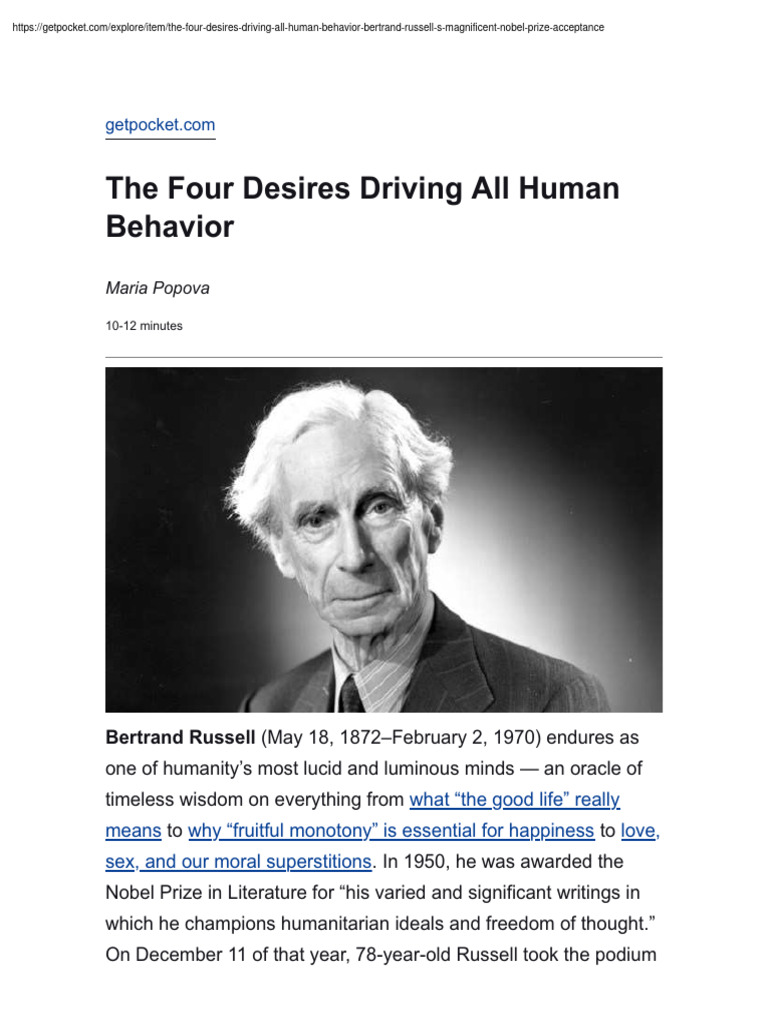 The Four Desires Driving All Human Behavior | PDF