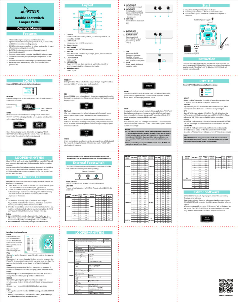 Donner CIRCLE LOOPER Manual | PDF