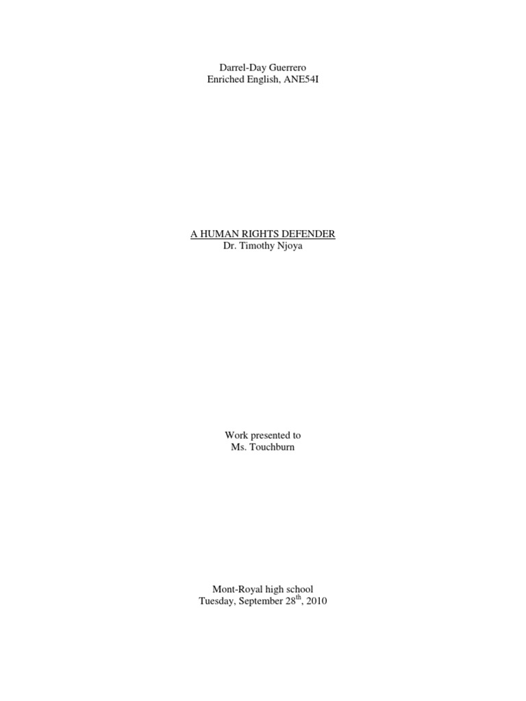 Dr. Timothy Njoya Human Rights Defender | PDF | Gender Equality ...