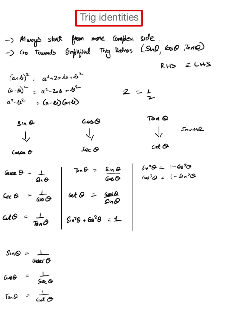 Trig Identities, Equations and Traingles | PDF | Motion (Physics) | Space