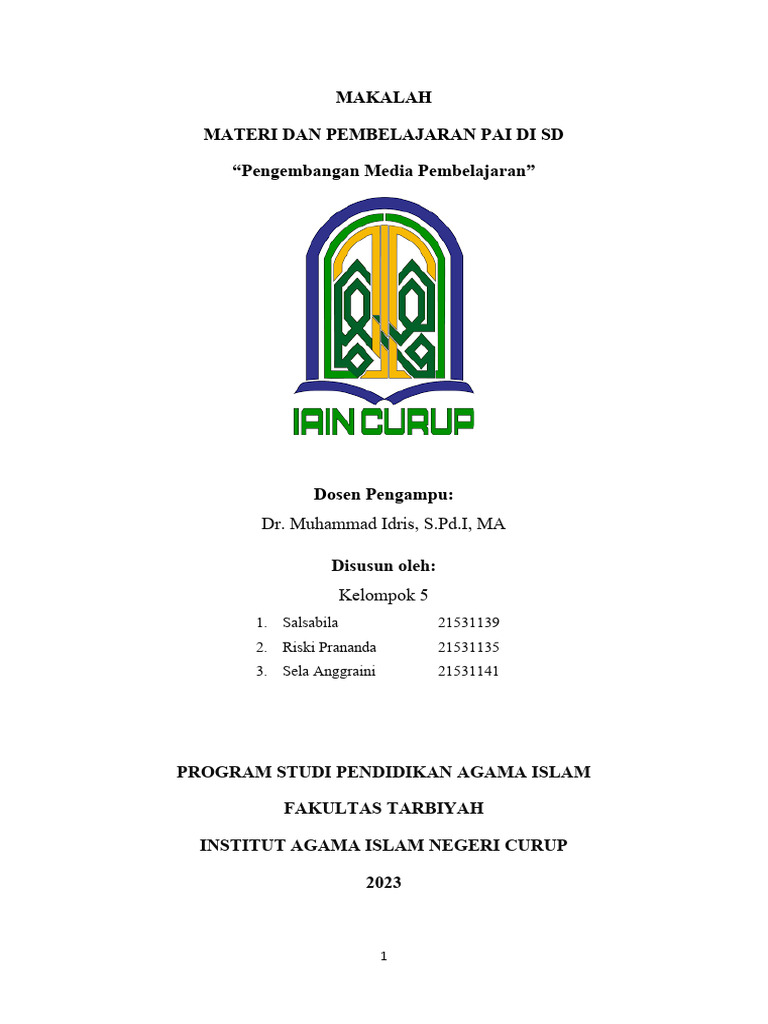 Kel.5 Pengembangan Media Pembelajaran MK PAI SD | PDF