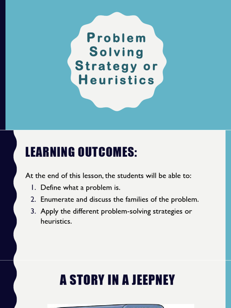 Lesson 2.1 Problem Solving Strategy or Heuristics 1 | PDF