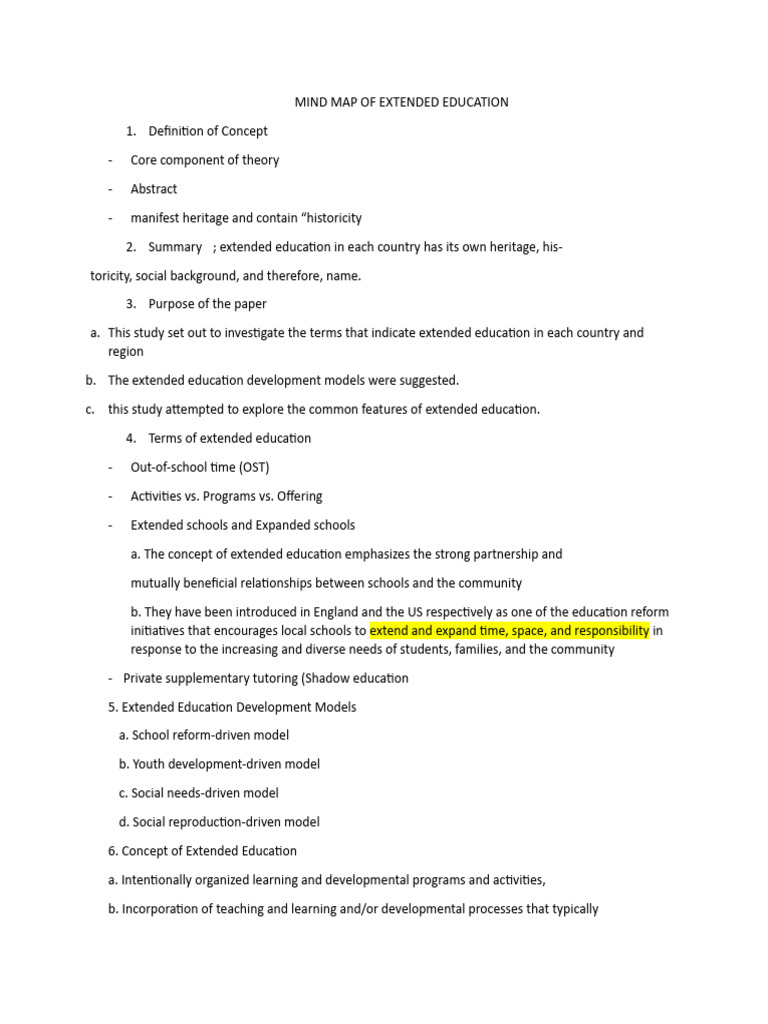 Extended Education Models & Concepts | PDF