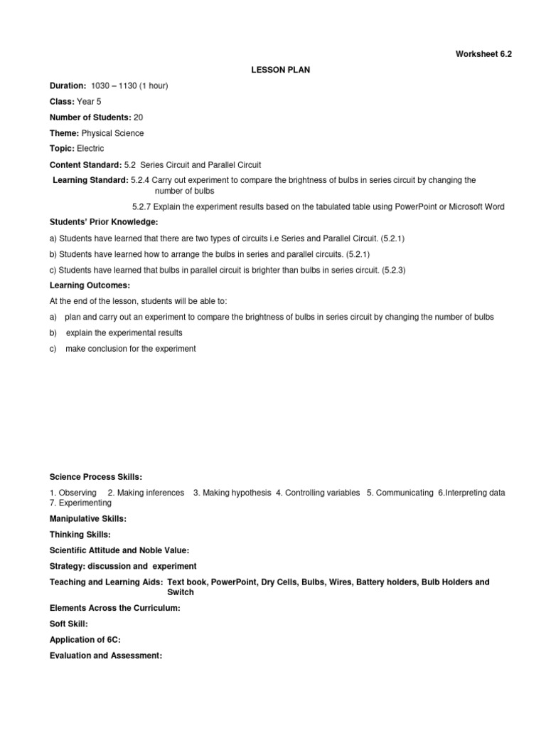 Lesson Plan 6.2 | PDF