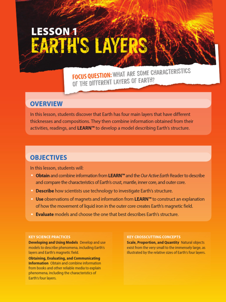 Our Active Earth Teacher Guide Sample Lesson 1 Pdf