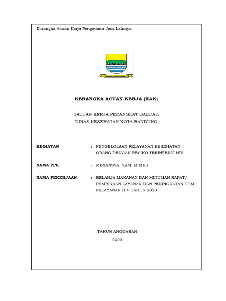 Pengadaan Mamin Rapat Layanan HIV | PDF | Bisnis | Kesehatan Holistik