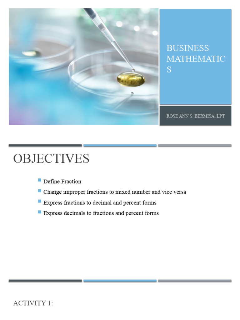 Business Math Week 1 | PDF | Language Arts & Discipline