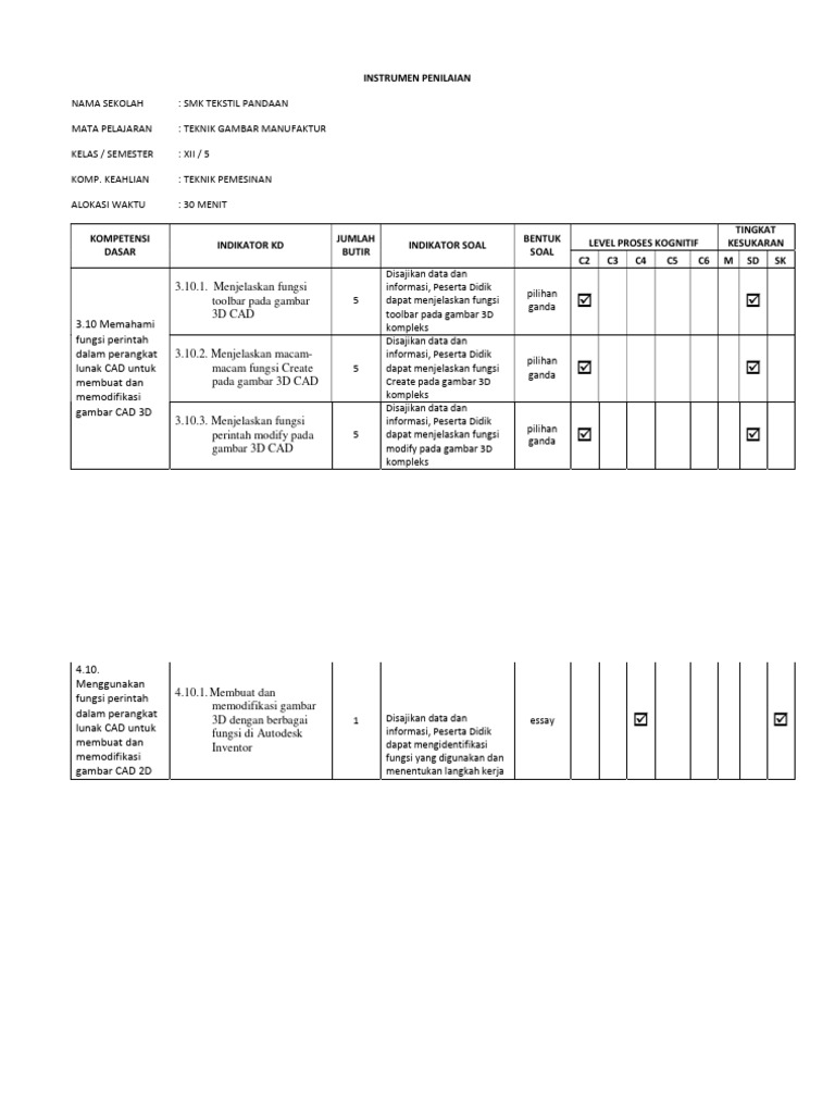 Instrumen Penilaian | PDF | Komputer